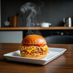 Yummy Ramen Burger Recipe| Quick & Crispy - Mingled Platter